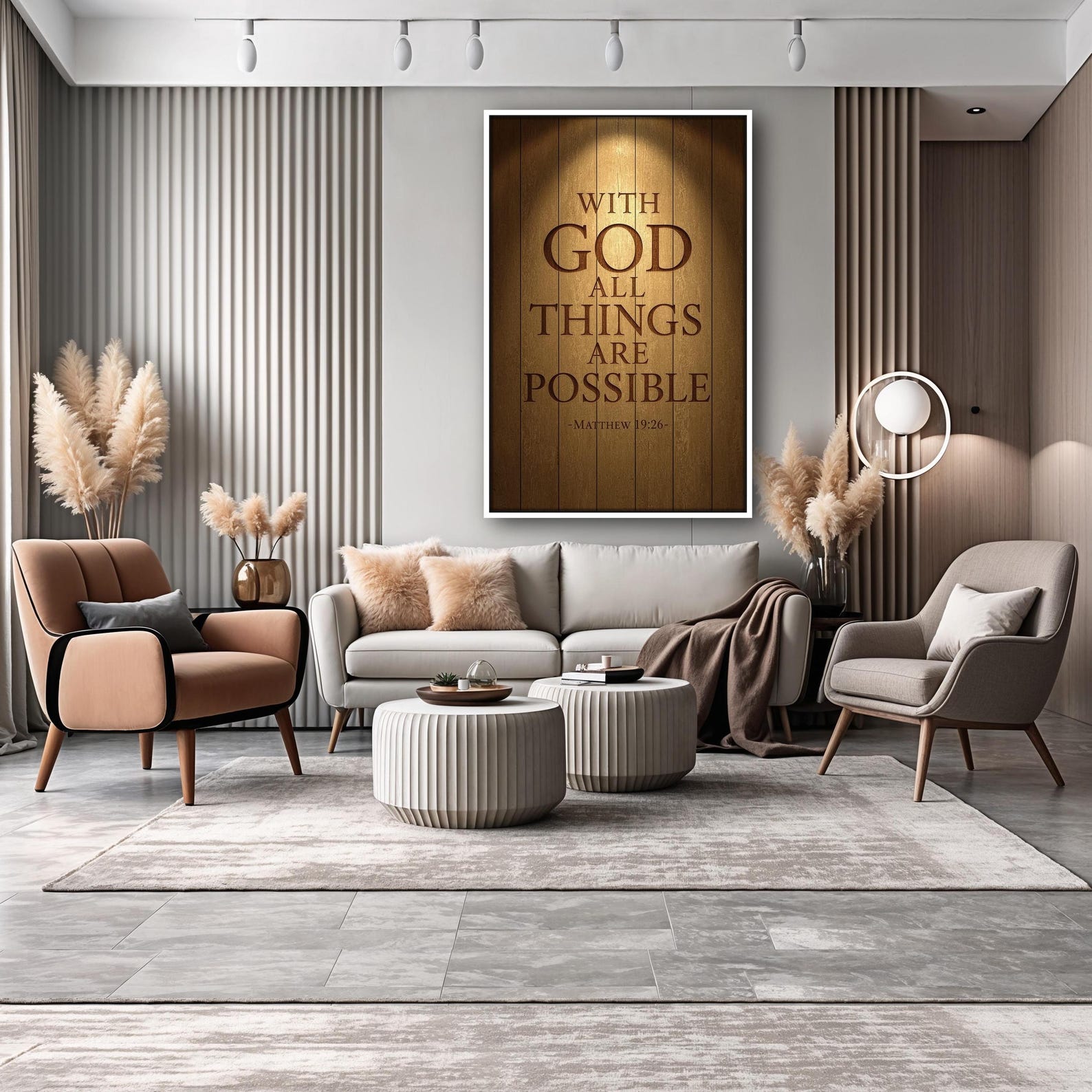 With God All Things Are Possible Scripture Canvas Wall Art | Rustic ...