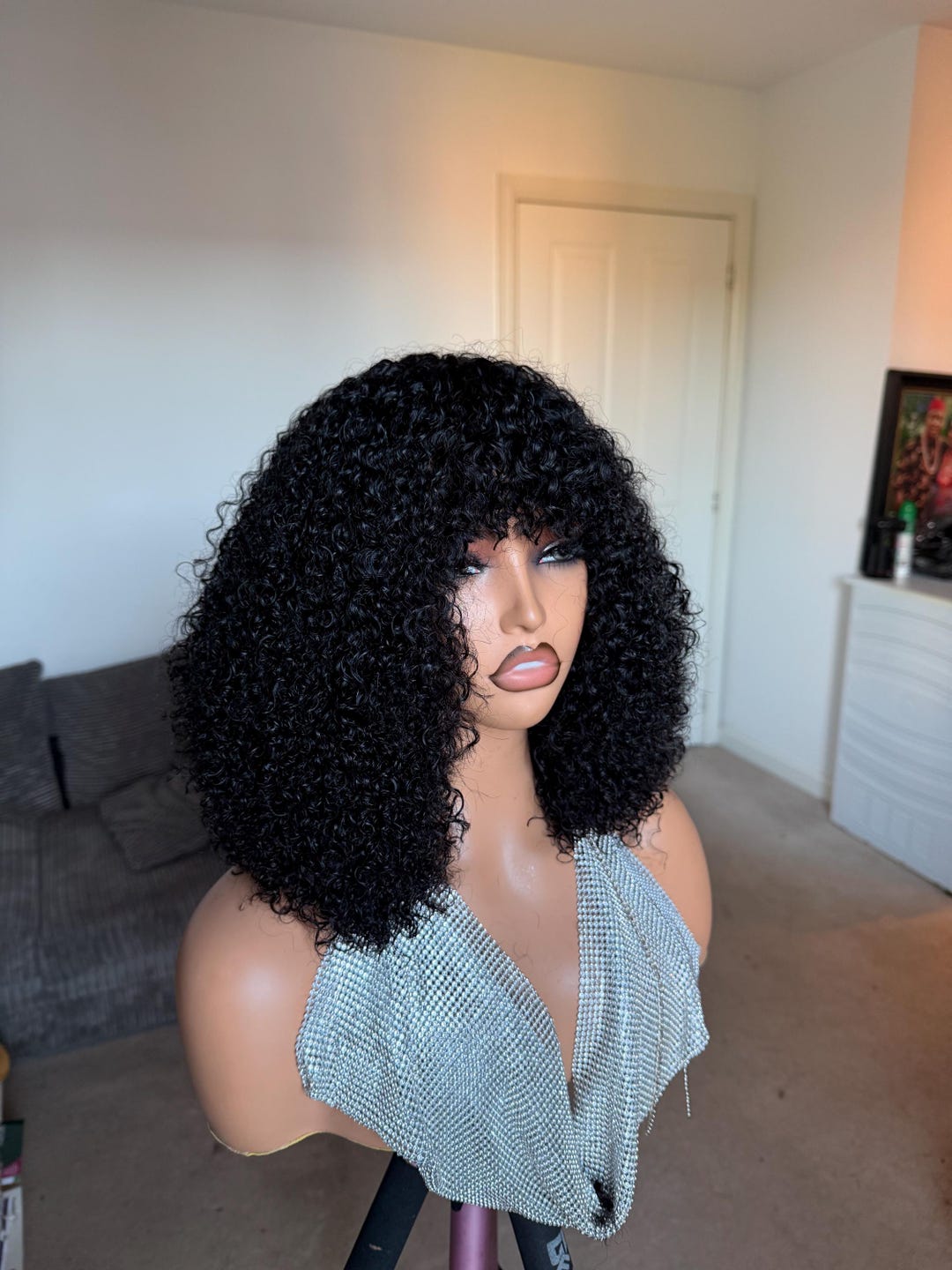 12” Super Double Drawn Pixie Curl Fringe Wig | Full 200g Luxury Human ...