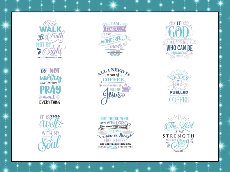 Faith-based Quotes Stickers Bundle | 43 Christian Quote Stickers ...