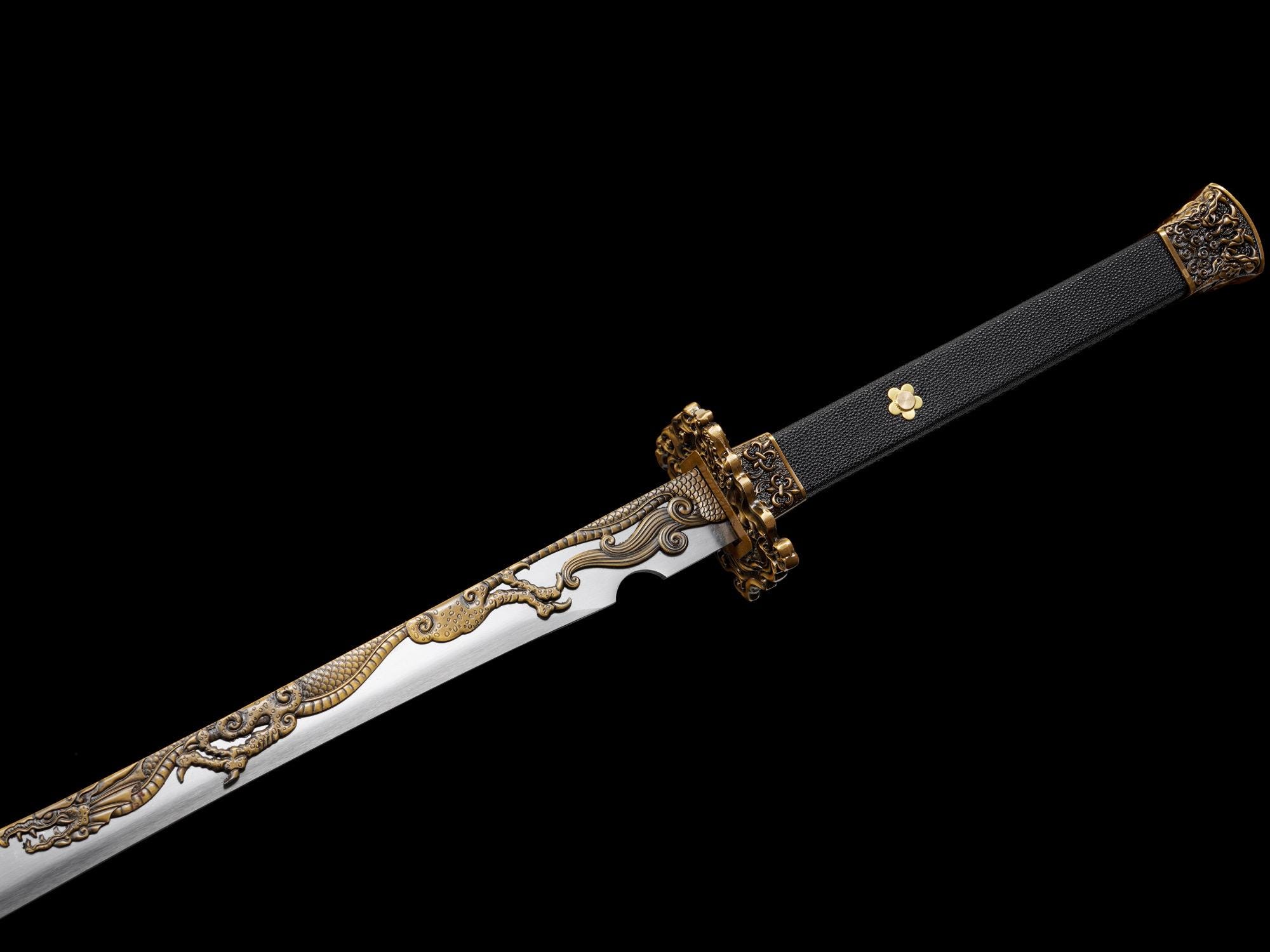 Dragon Damascus Steel Sword – Handcrafted Full Tang Katana With ...