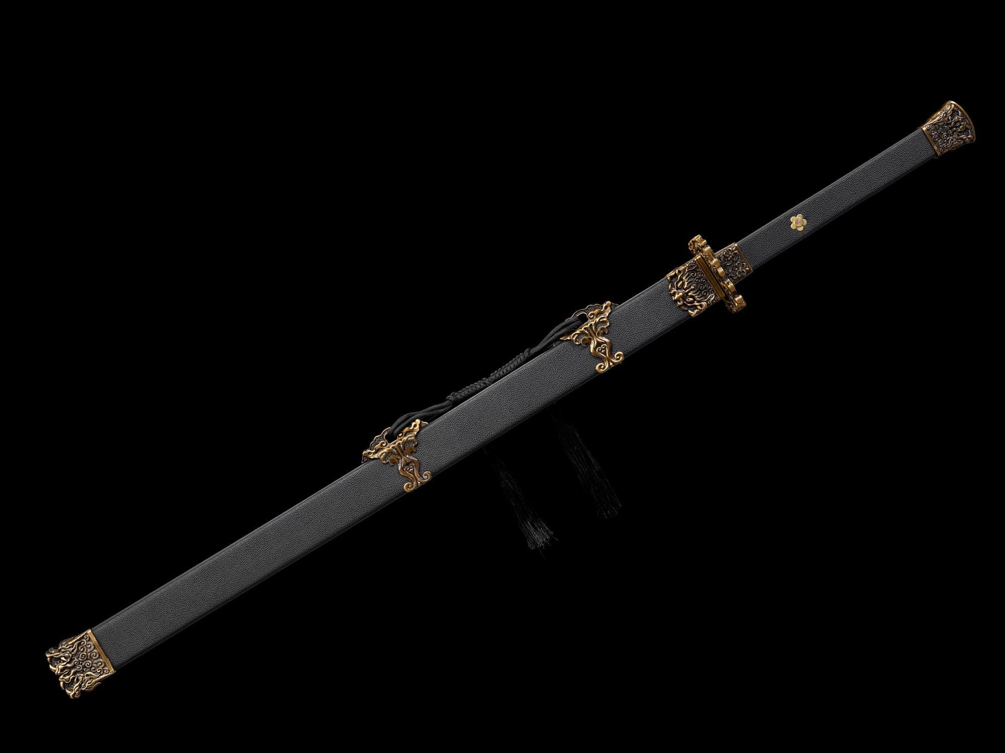 Dragon Damascus Steel Sword – Handcrafted Full Tang Katana With ...