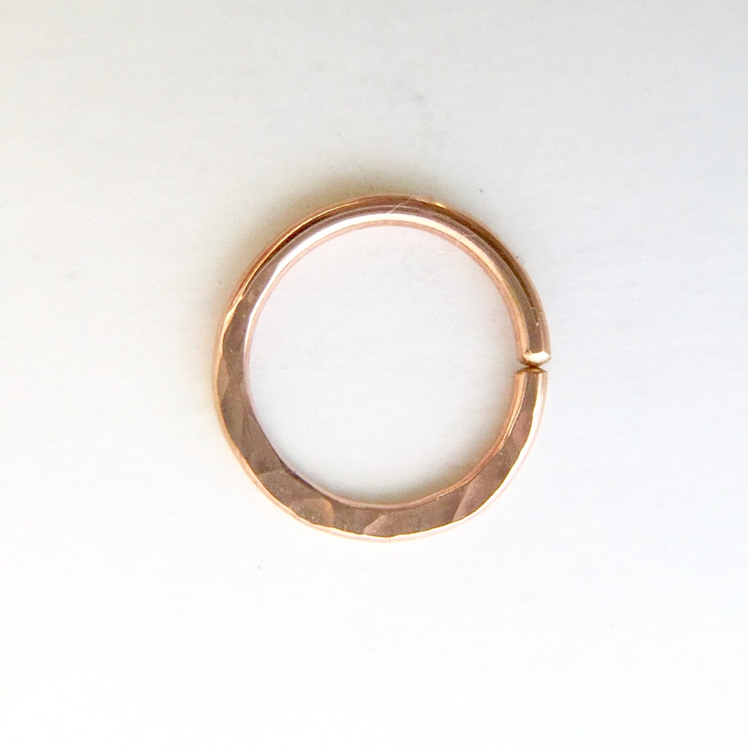 Hammered Texture Nose Ring/septum/earring - 14k Rose Gold Filled - Etsy