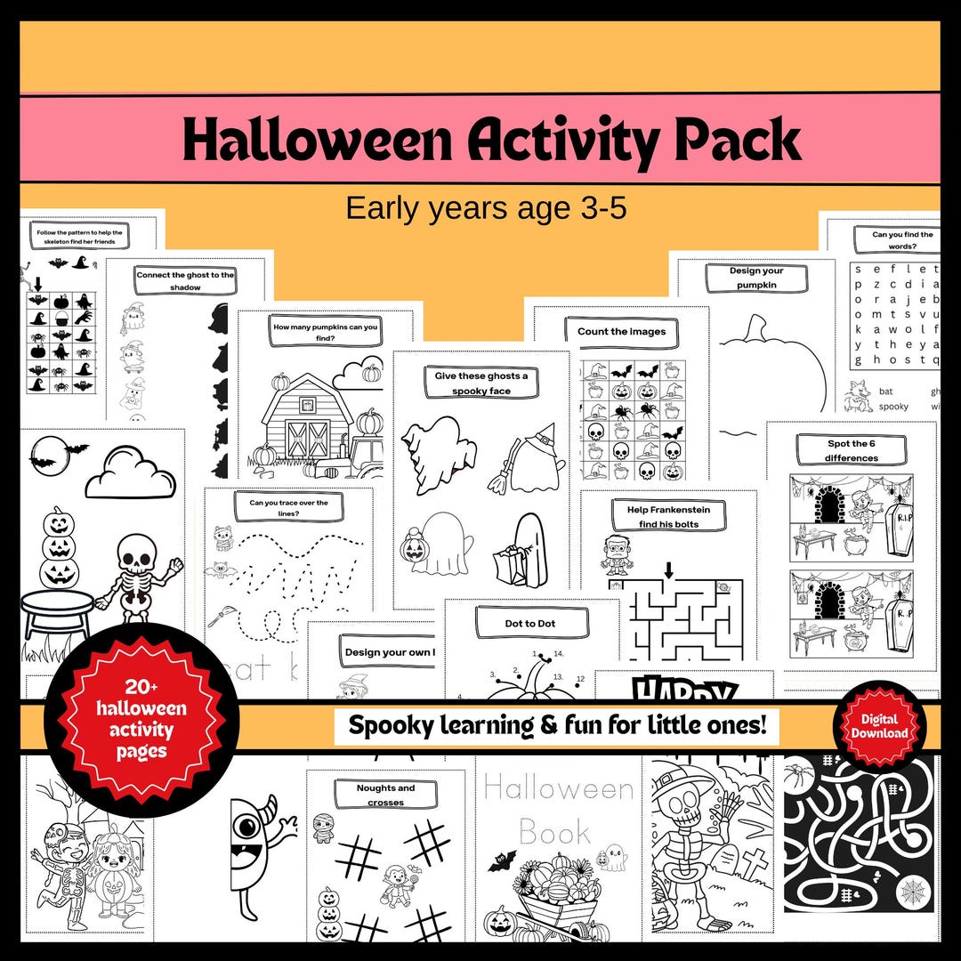 Halloween Kids Activity Pack Autumn Activity Pack for Kids Printable ...