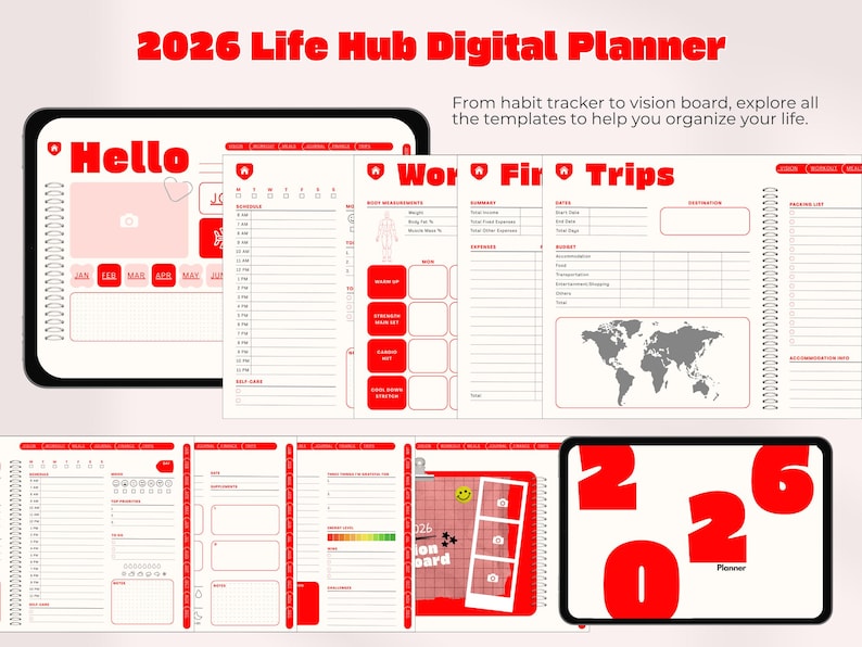 2026 Digital Planner for Goodnotes, 6 Colors Bundle, Minimalist iPad ...