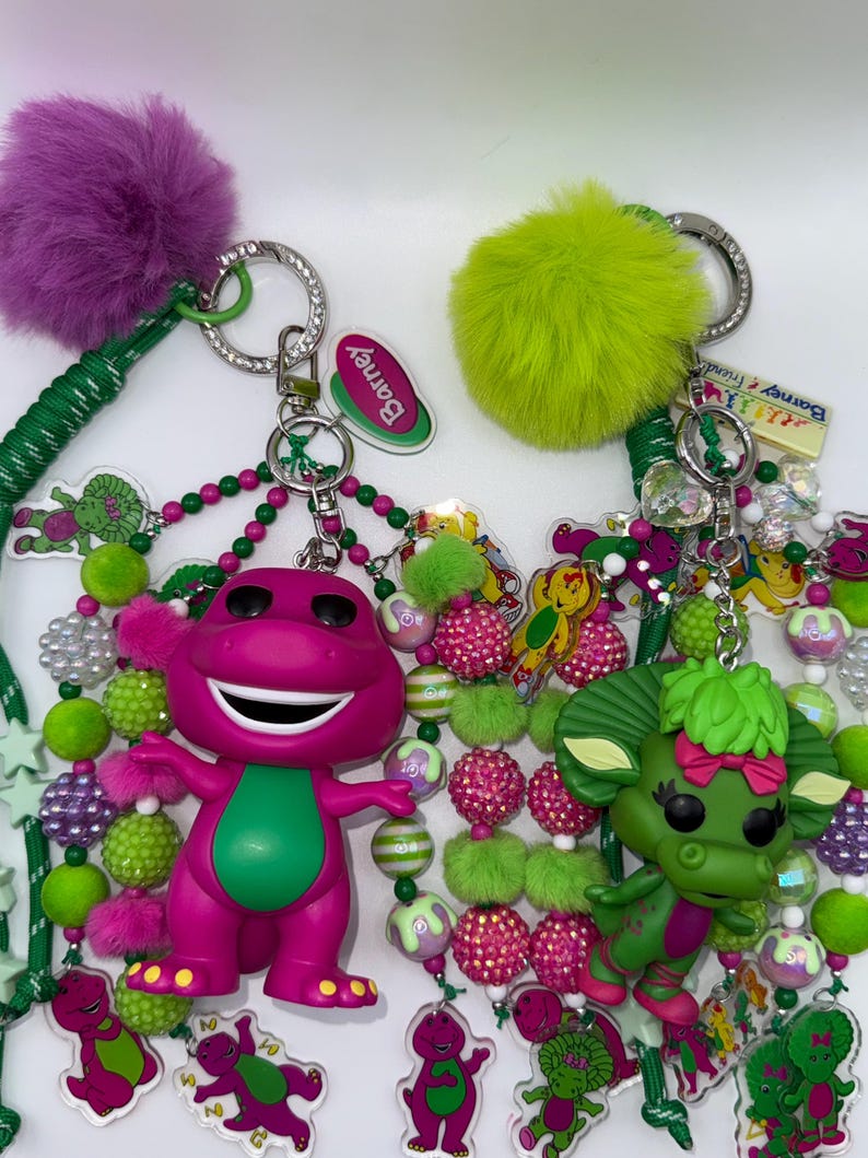Custom Barney and Baby Bop Funko Pop Bag Charm / Junk Charm Style - Etsy