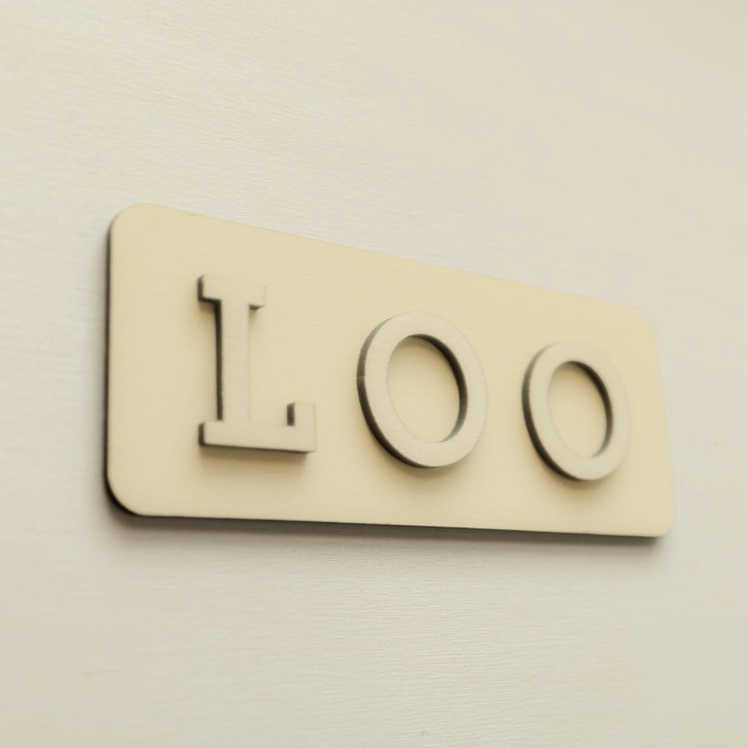 Loo Toilet Sign: Pastel Yellow, Restroom Sign, Bathroom Door Plaque - Etsy
