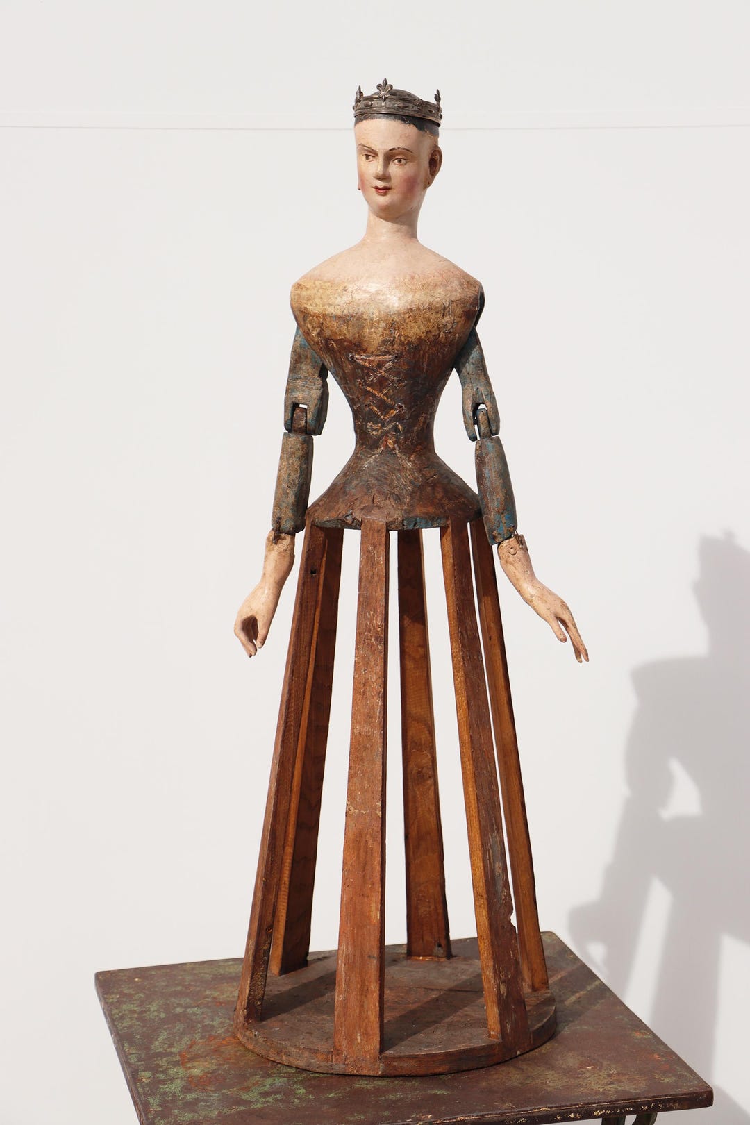 Baroque Santos Cage Doll With Silver Crown, Portuguese 18th Century ...