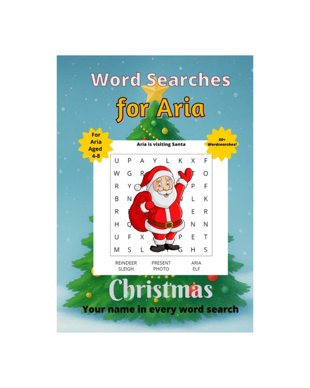 Over 50 Christmas Word Searches for Aria |printable |xmas Fun ...