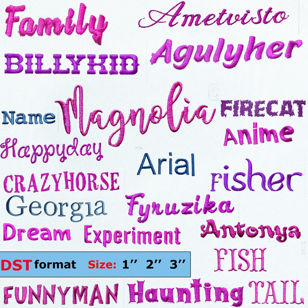 Embroidery Fonts DST, 20 DST Font Bundle, DST Font, Machine Fonts ...