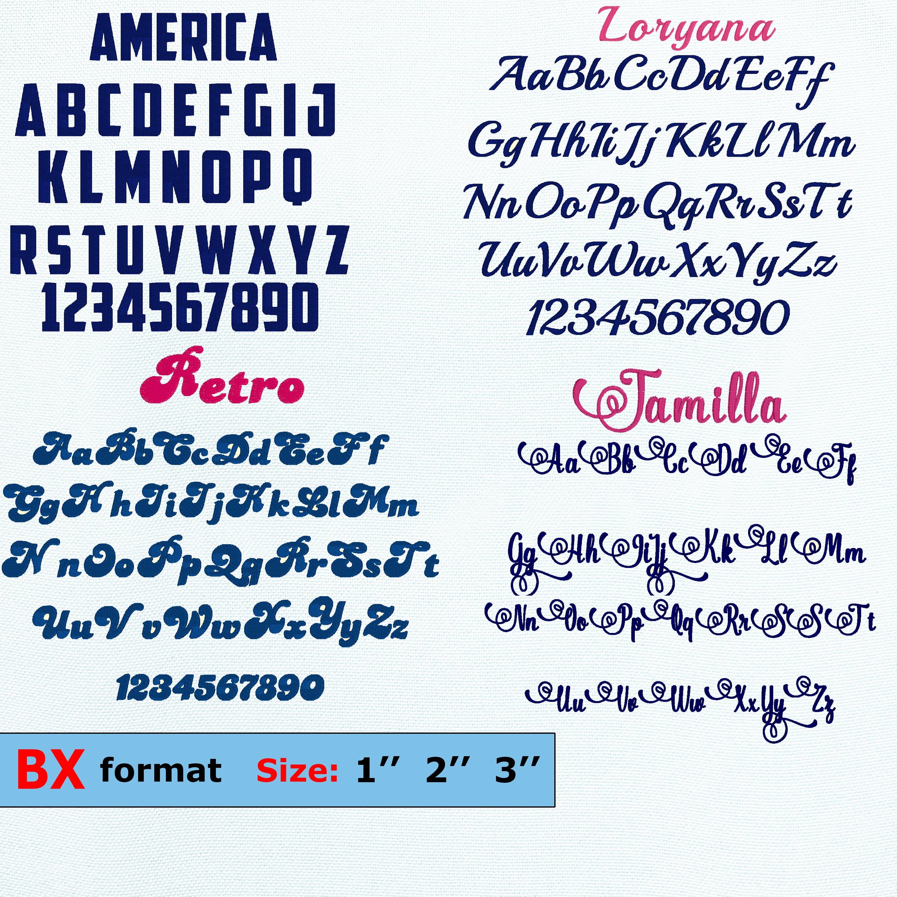 Embroidery Fonts BX, Embrilliance BX Fonts, 20 BX Font Bundle, Bx Font ...