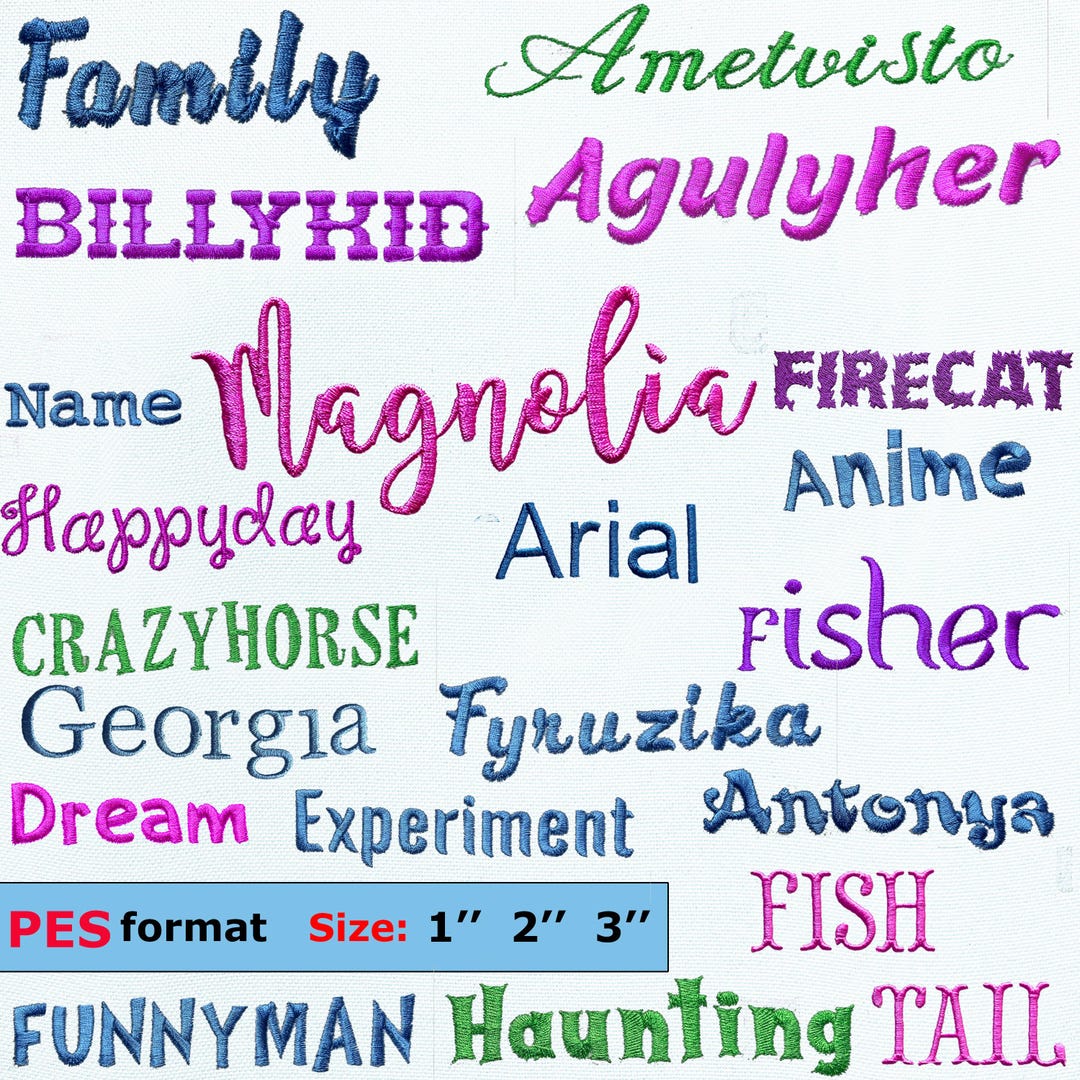 Embroidery Fonts PES, 20 PES Font Bundle, PES Font, Machine Fonts ...