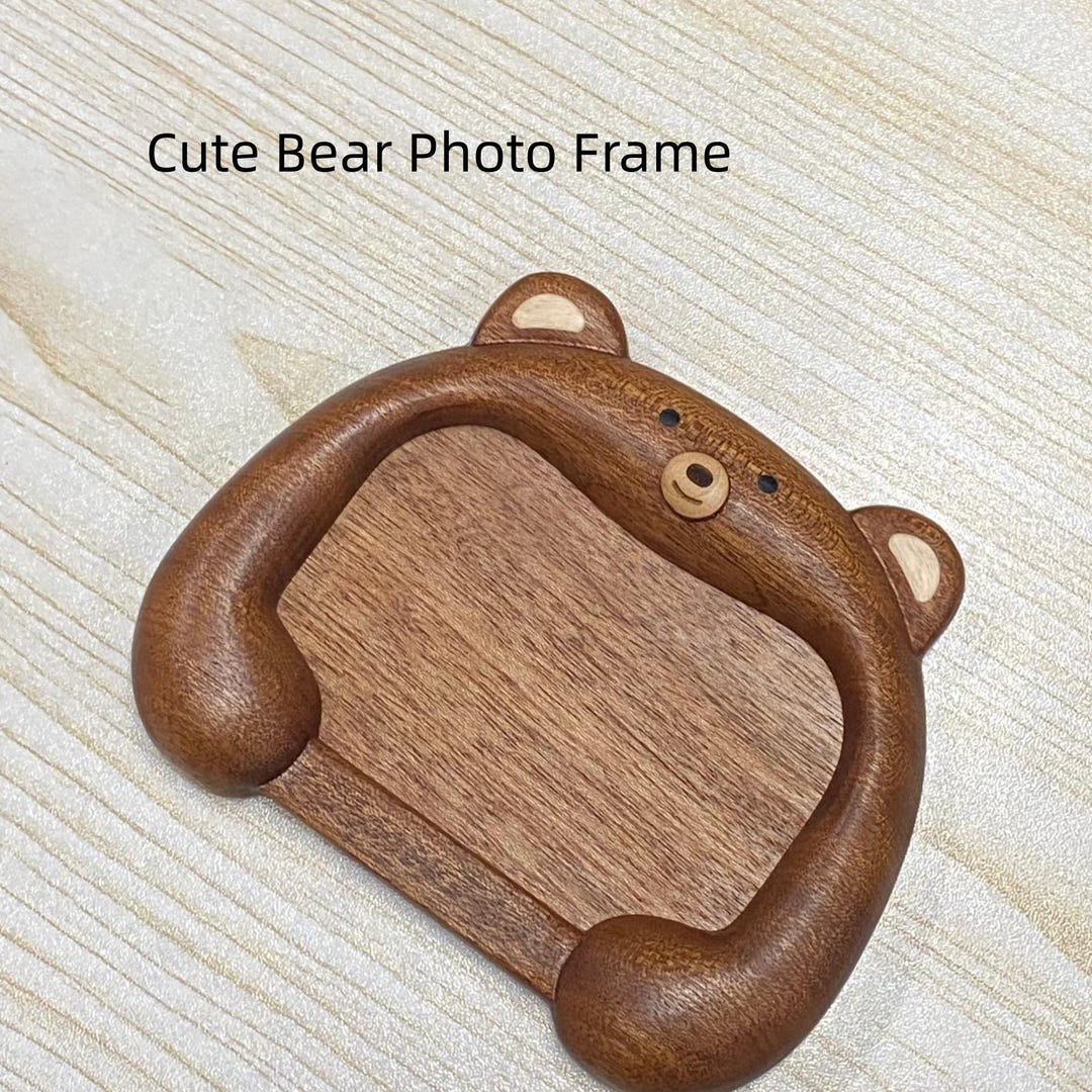 Solid Wood Bear Photo Frame, Magnetic Baby Keepsake - Etsy