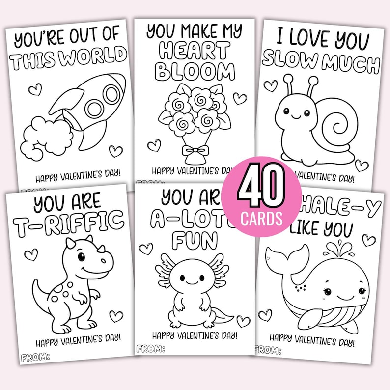 Coloring Valentine's Day Cards, Valentine's Day Coloring Pages ...