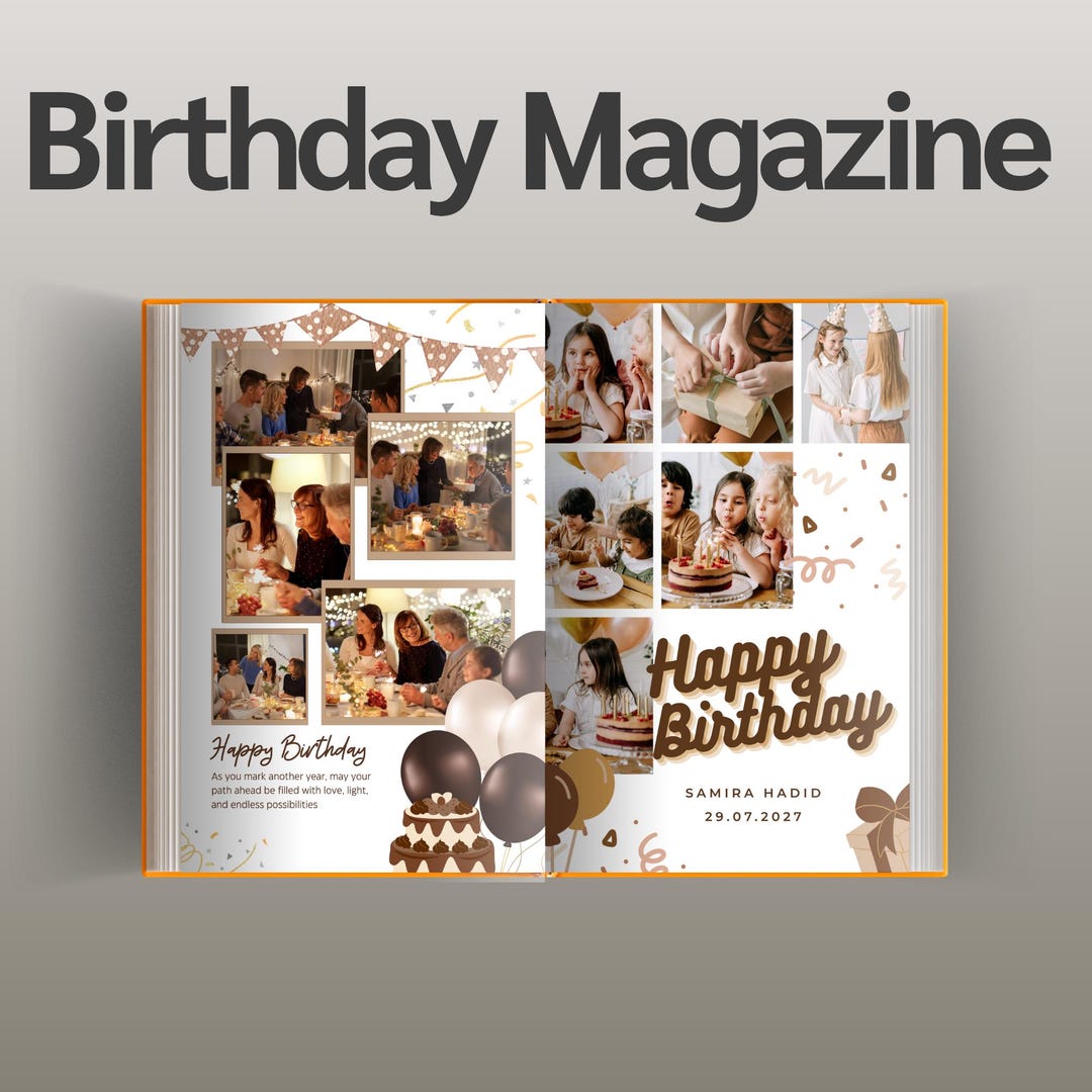 Custom Birthday Magazine Cover | Personalized Keepsake (digital ...