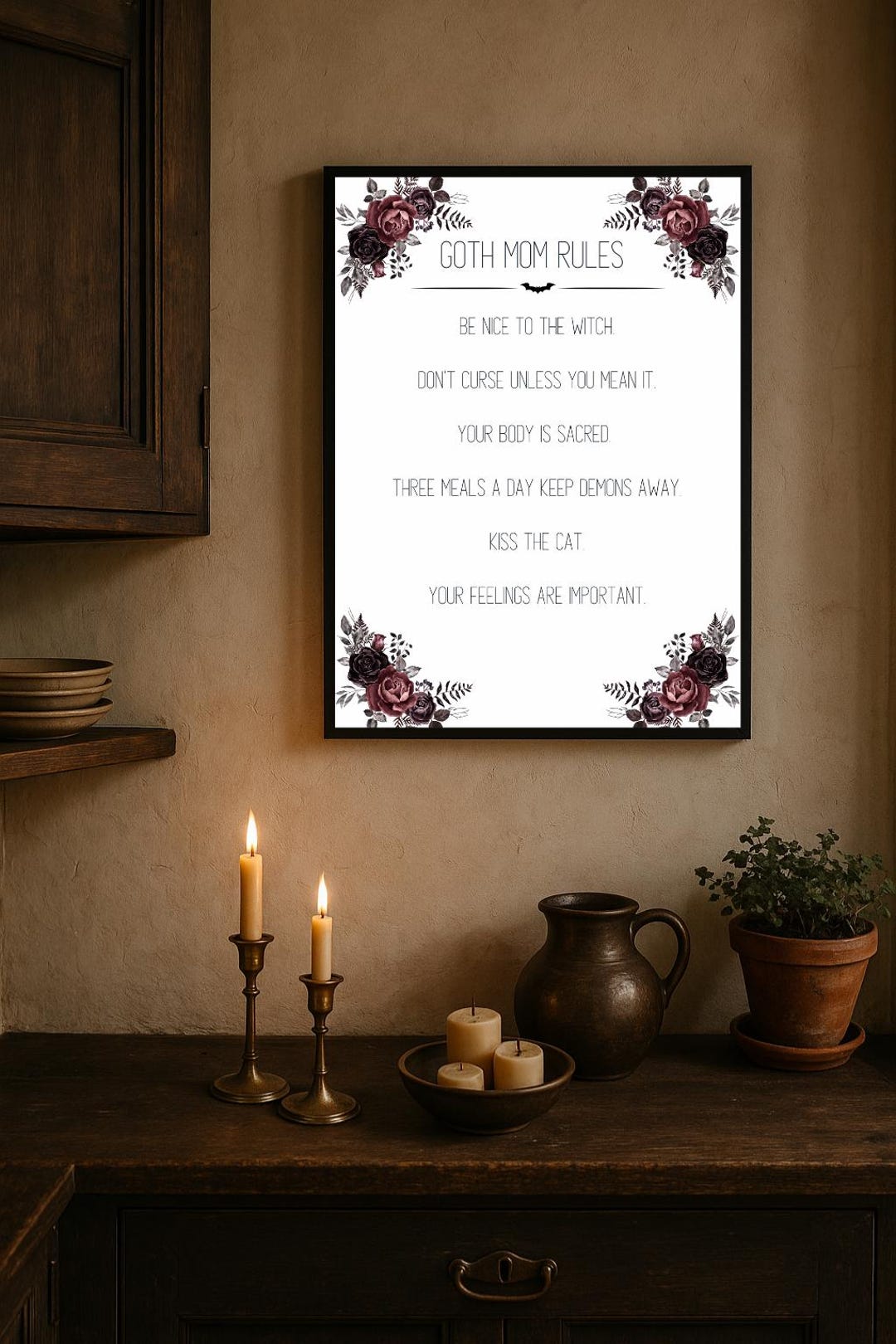 Goth Mom Rules Poster, Witchy Decor Museum Quality Matte Paper Poster ...