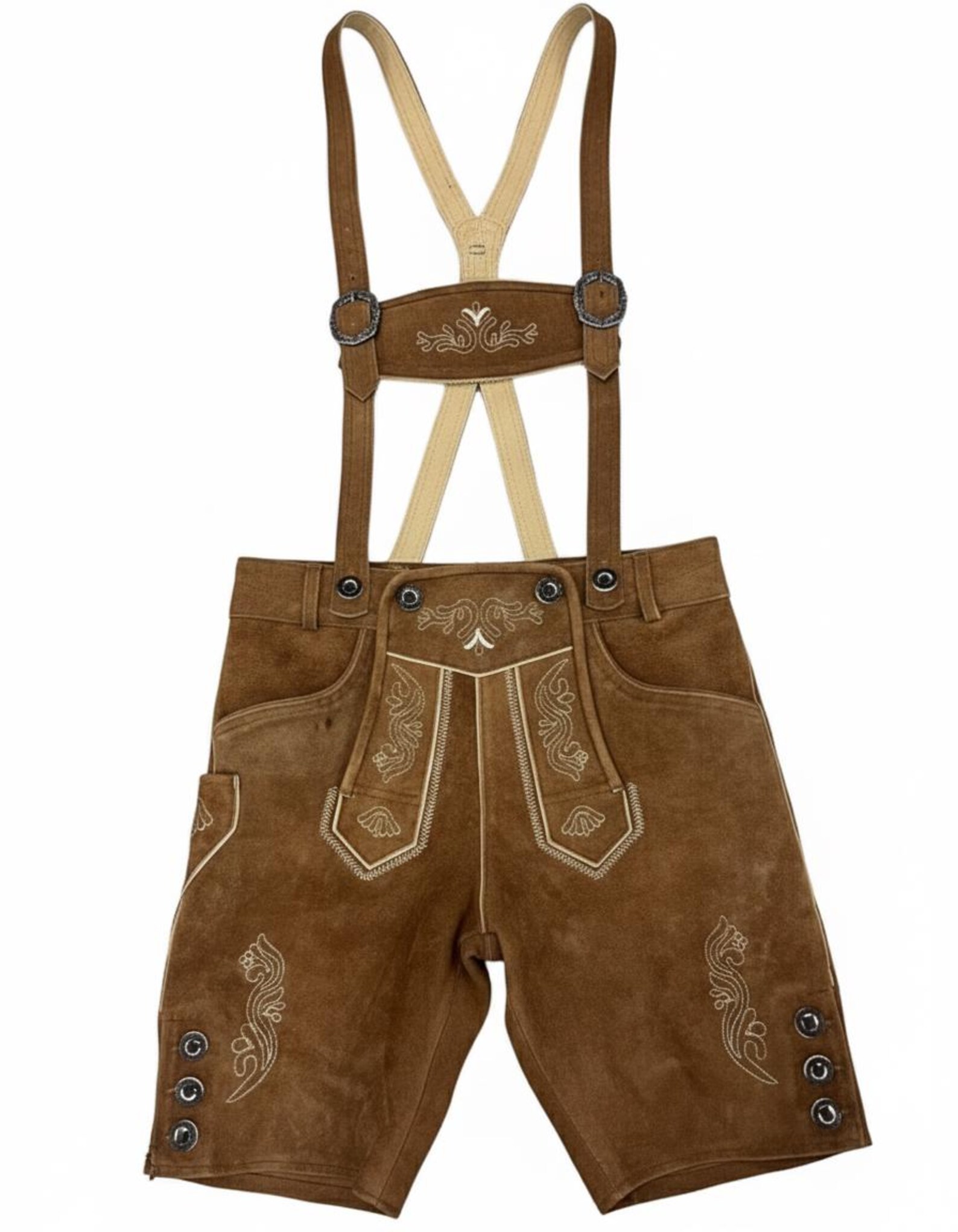 Authentic Men’s Bavarian Lederhosen – Genuine Brown Suede Leather ...