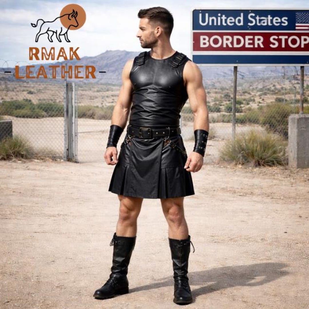 Black Leather Gladiator Kilt Armor Suit - Etsy