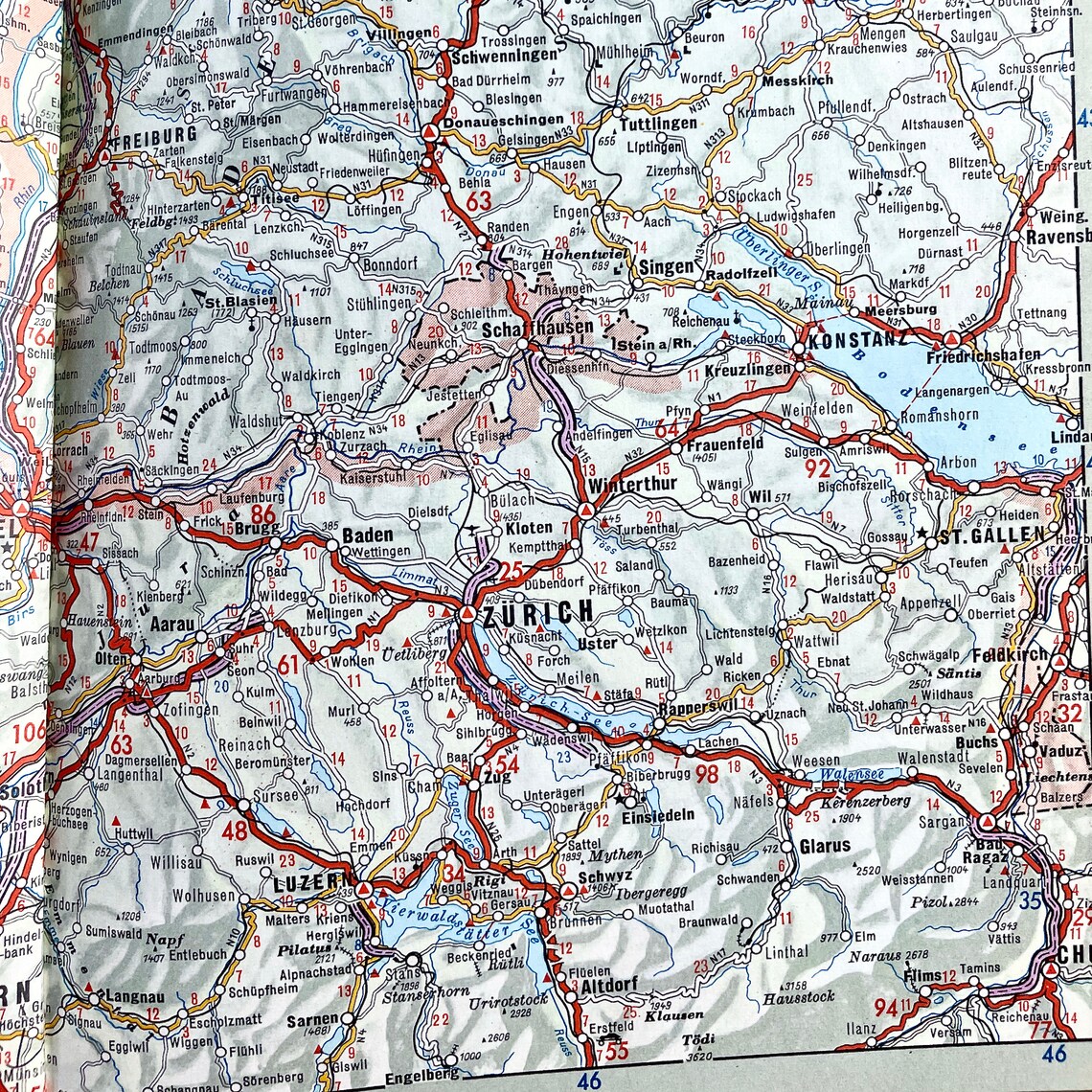 Vintage Car Map Driving Maps Packable Auto Atlas for Major | Etsy