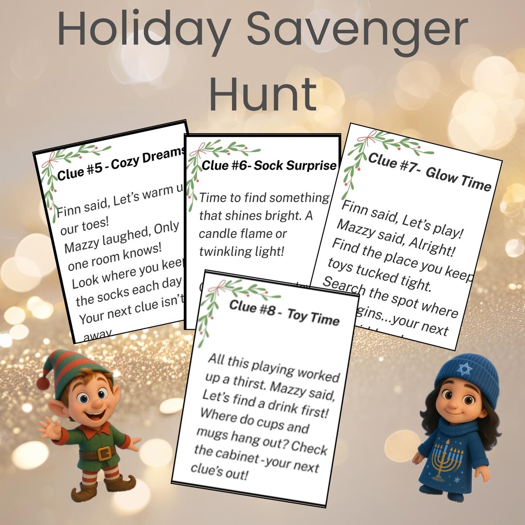Holiday Scavenger Hunt Printable, Hanukkah & Christmas Kids Activity ...