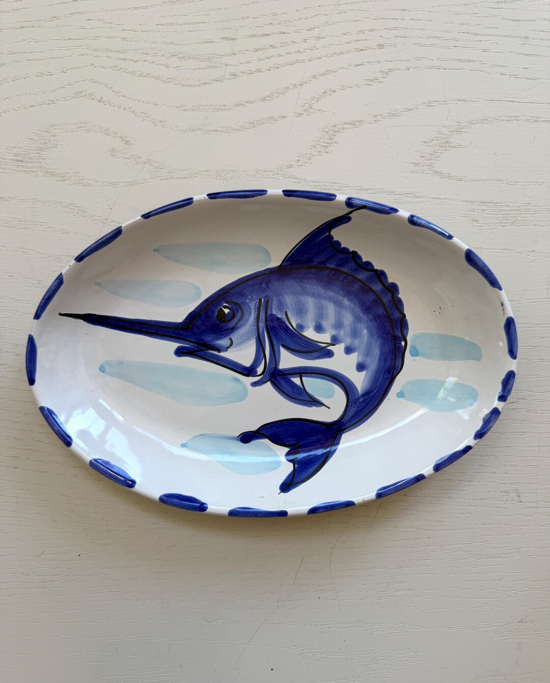Hand-painted Vietri Stoneware Swordfish Plate, Al Mare Decor - Etsy