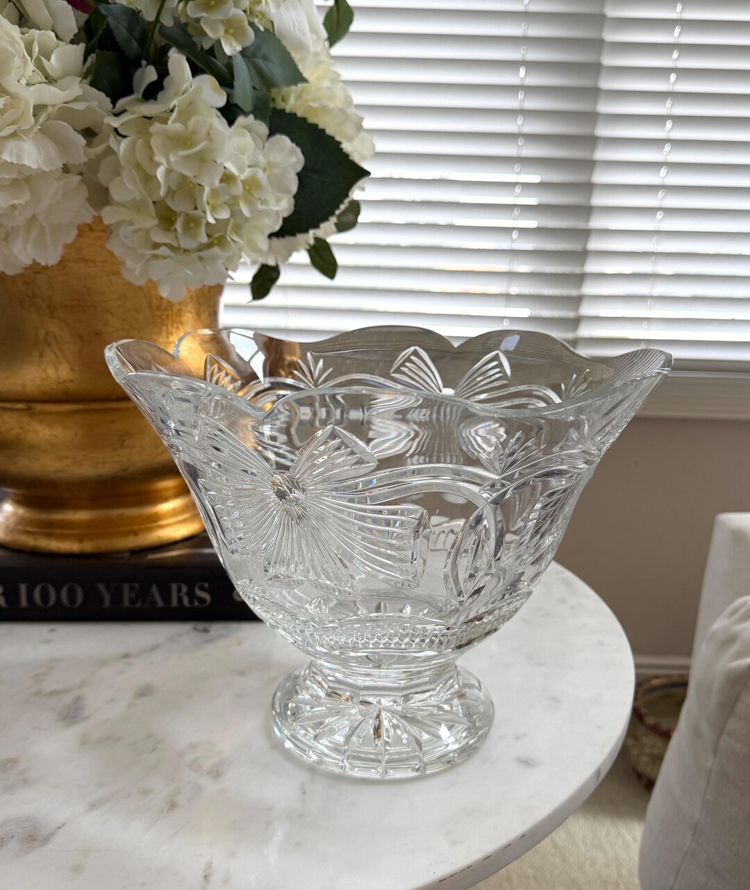 Large Limited Edition Waterford Cut Glass Crystal Holiday Ribbon Bow ...