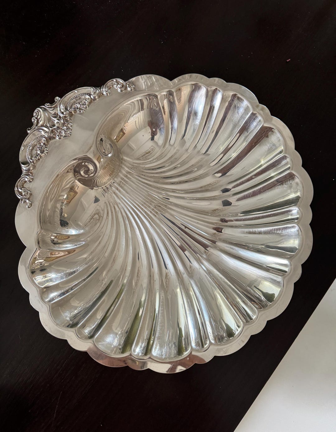 XL Wallace Silverplate Clamshell Bowl, Baroque Footed Centerpiece - Etsy