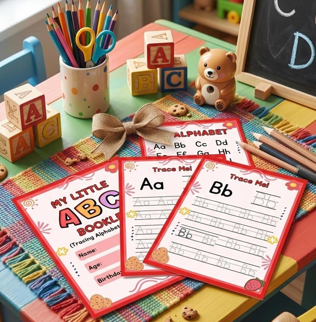 ABC Tracing Booklet, Alphabet Worksheets for Toddlers, Kindergarten ...