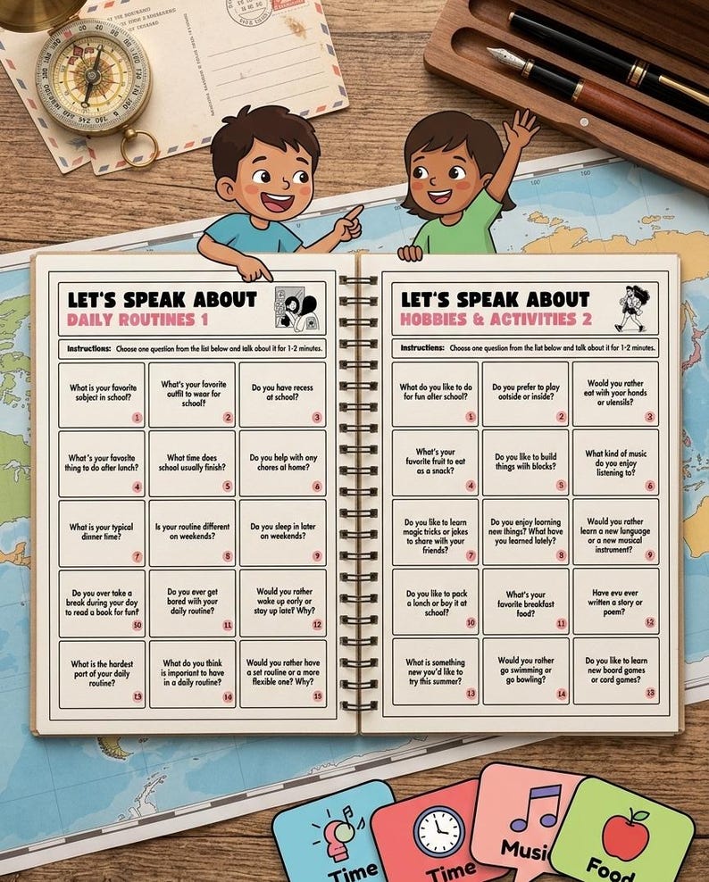 ESL Speaking Activity Book | Everyday Topics Conversation Prompts ...
