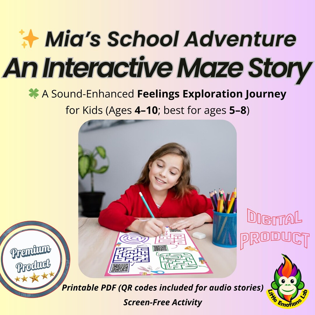 Mia's School Adventure Maze Story | Social Skills Game (digital PDF) - Etsy