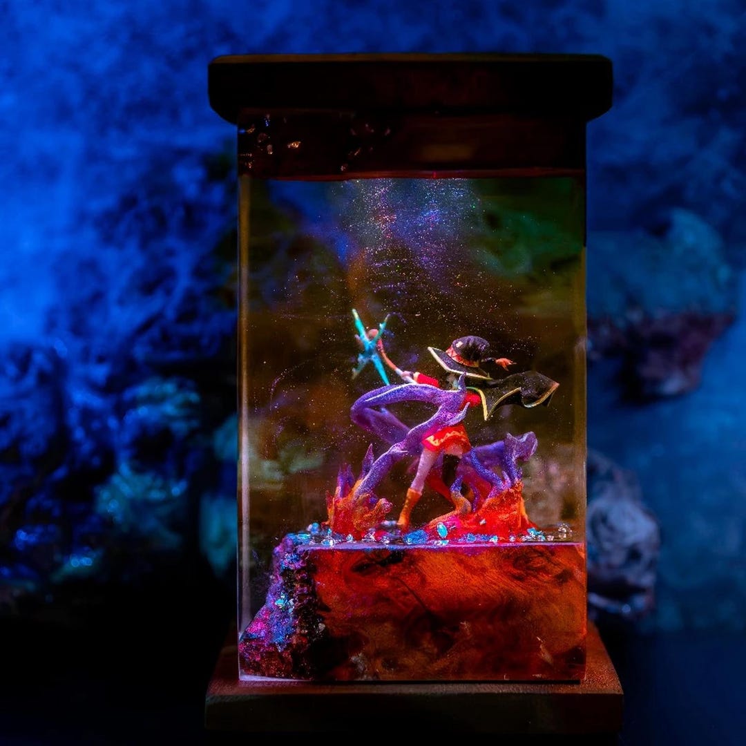 Megum.in Kono.suba Epoxy Resin Wood Lamp Night Light Unique Her Him Mom ...
