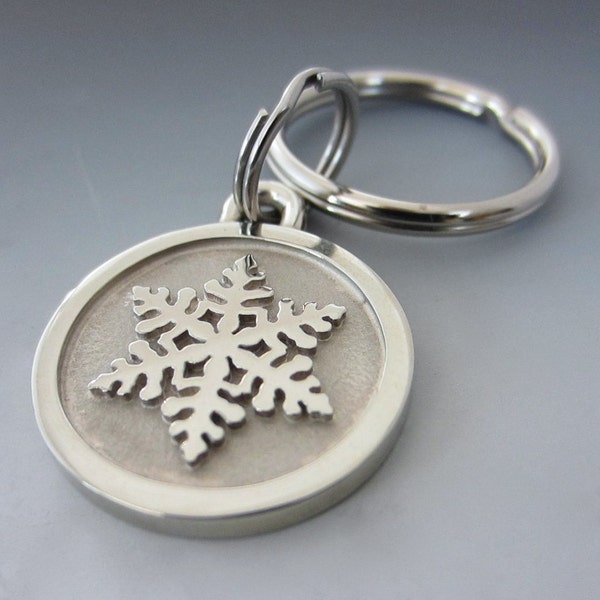 Snowflake Keychain - Etsy