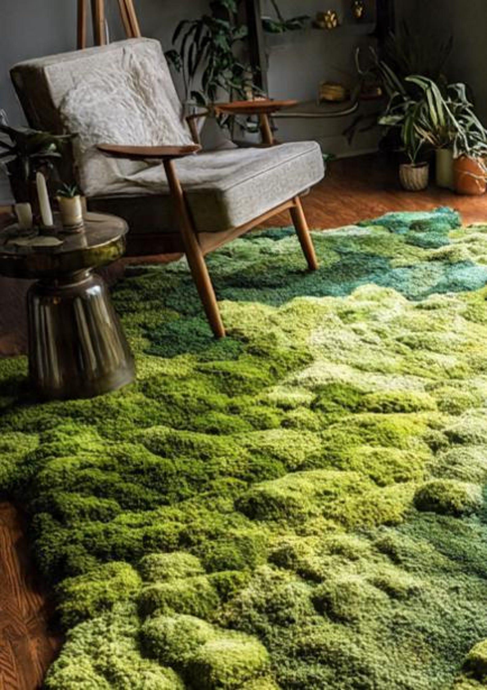 Moss Grass Tufted Rug: 3D Pebble Bubble Design, Nature-inspired Floor ...