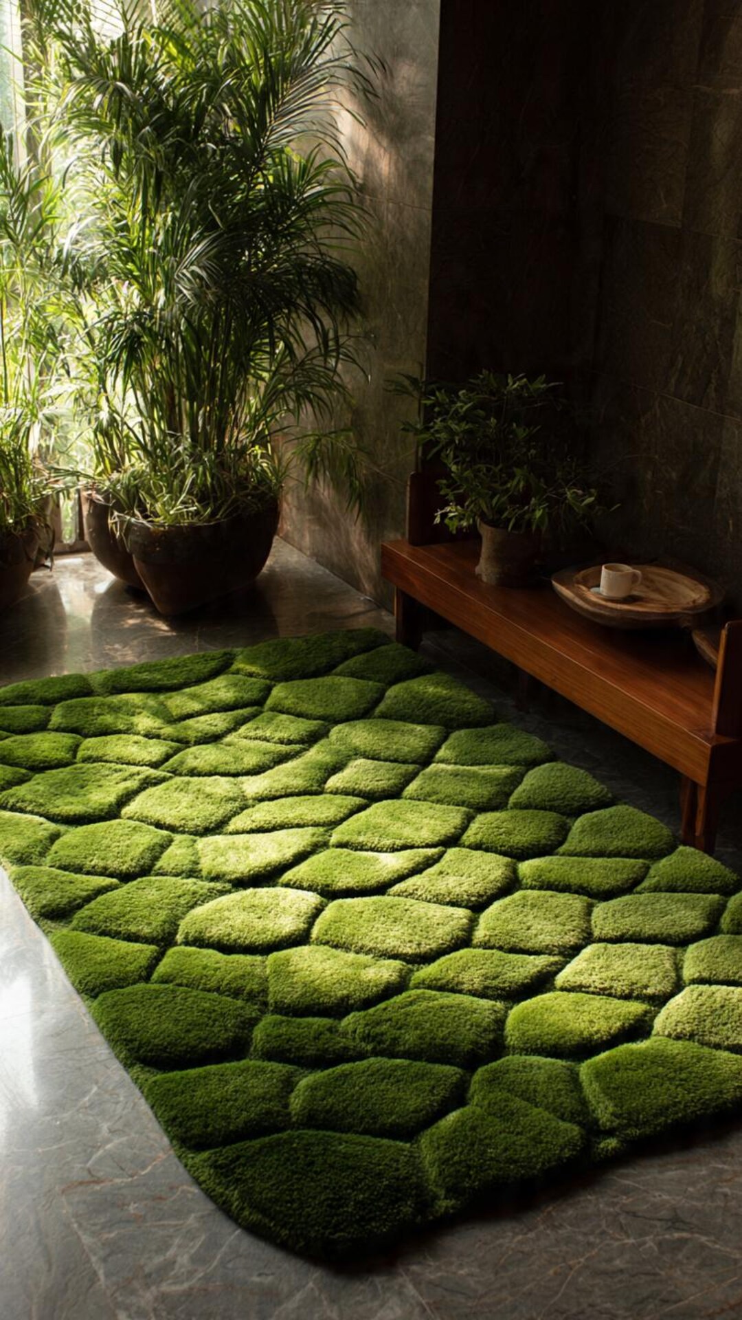Moss Grass Tufted Rug: 3D Botanical Bubble Design, for Floor Decor ...