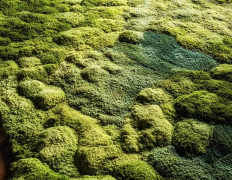Moss Grass Tufted Rug: 3D Pebble Bubble Design, Nature-inspired Floor ...