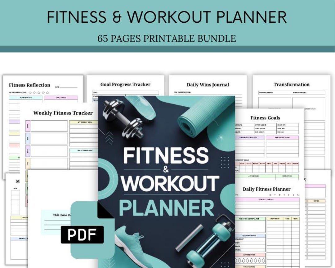 Fitness and Workout Planner – Meal and Exercise Tracker (printable ...