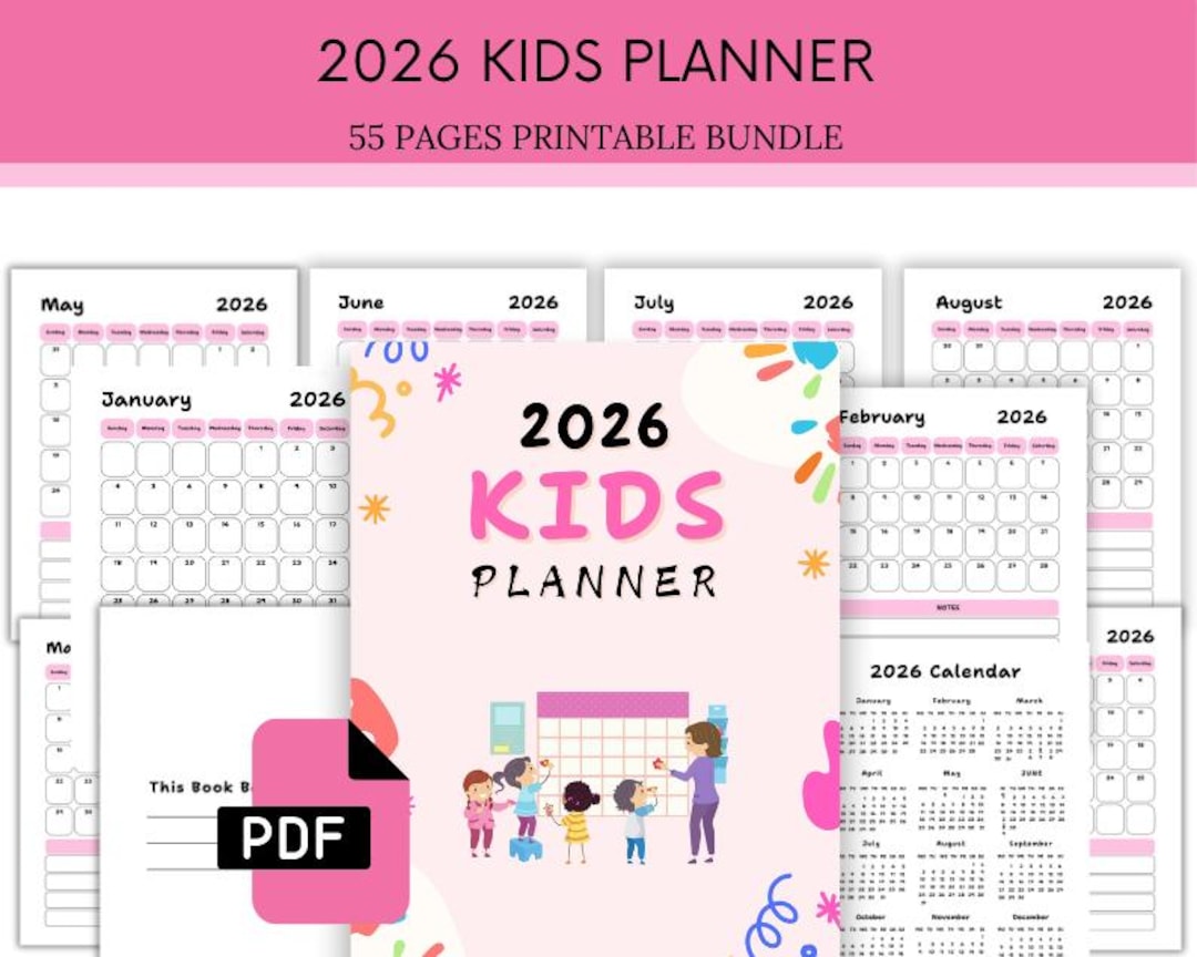 2026 Kids Planner - Assignment Tracker - Study Planner - Reading List ...
