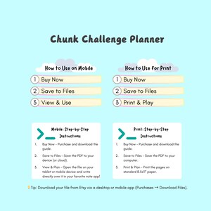 Chunk Challenge Planner for Kids | Problem Solving Worksheet | Light ...