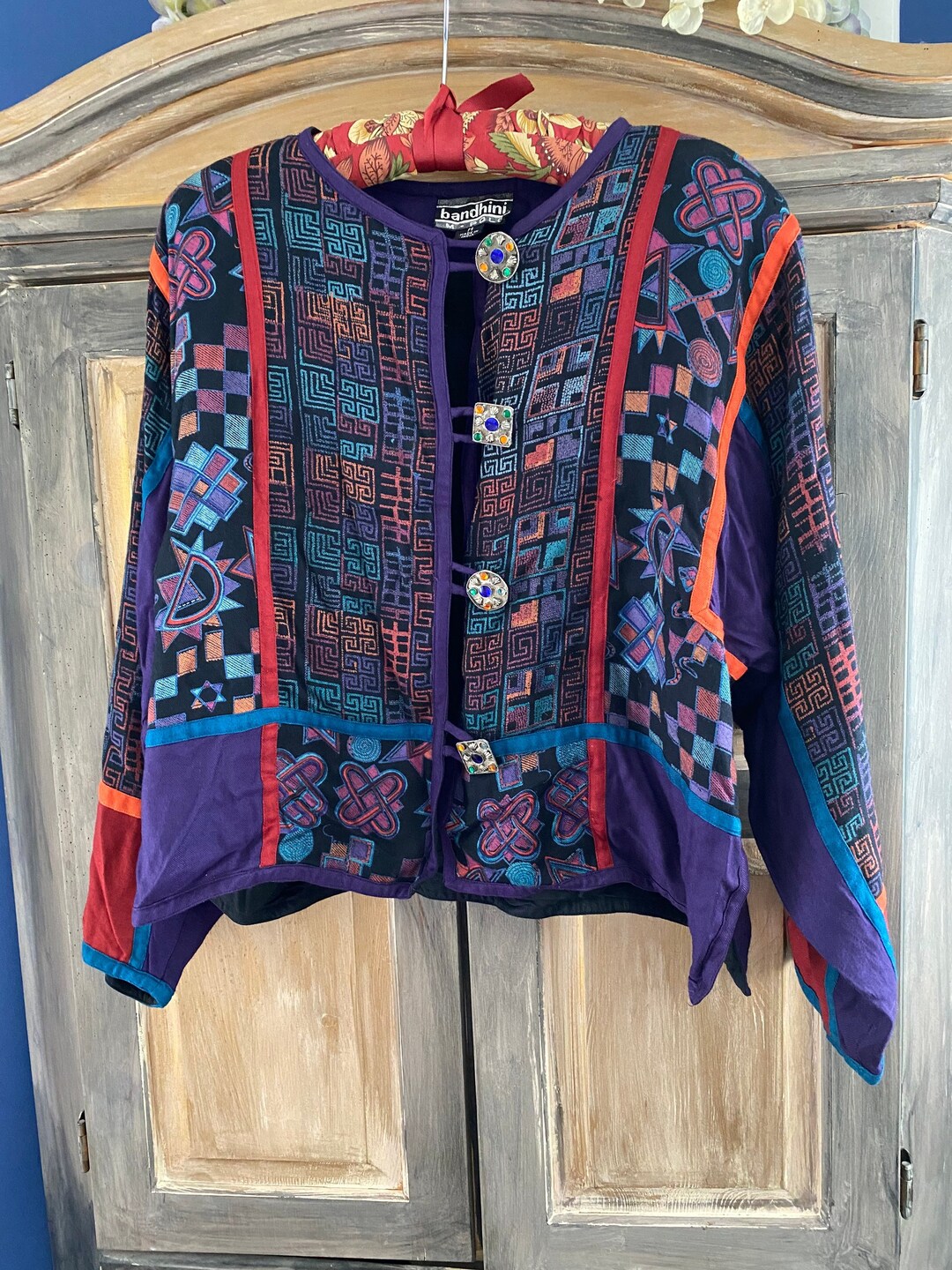 Vintage Colorblocked India Jacket Size Large - Etsy