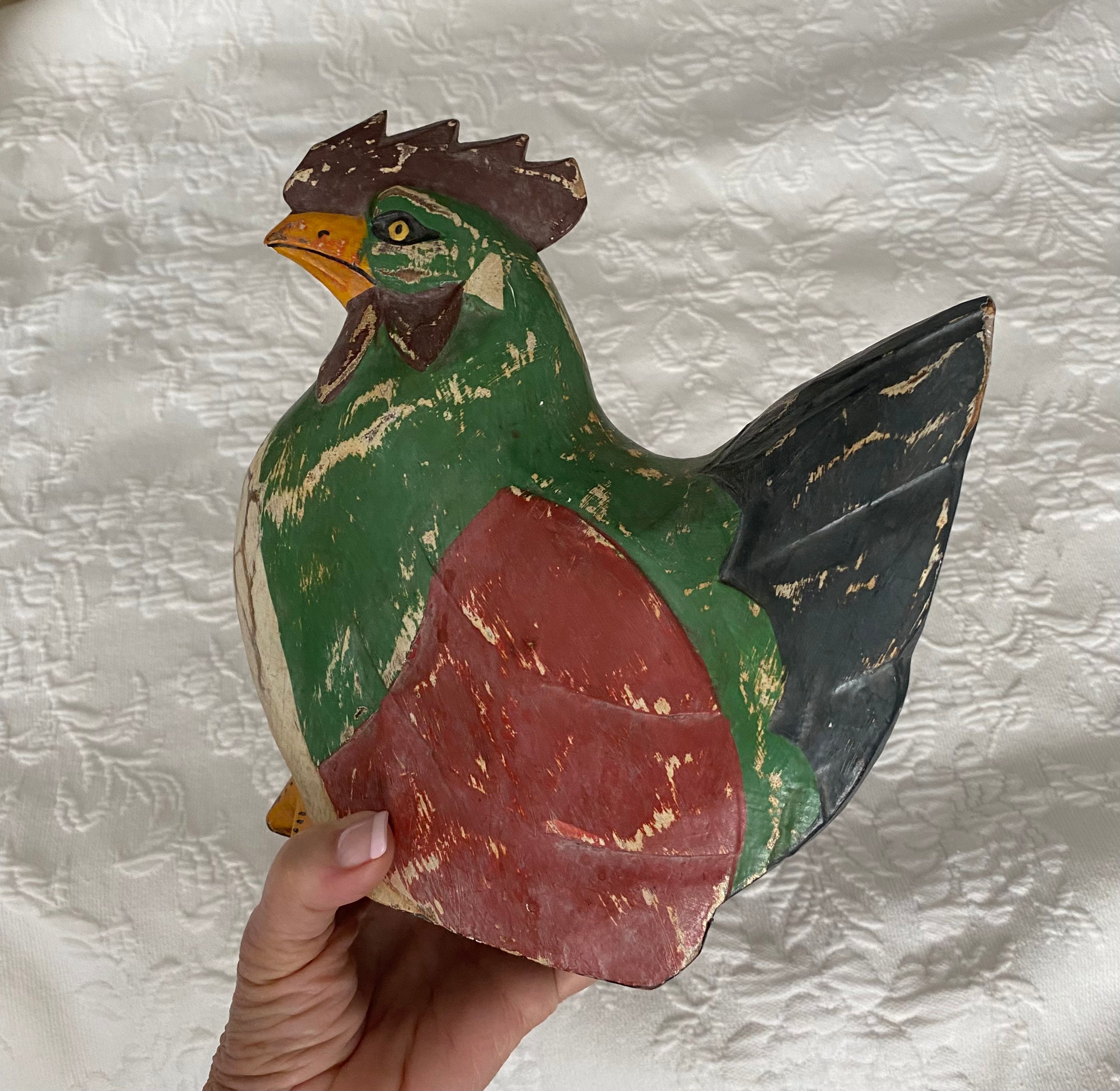 Carved Wooden Rooster for a Farmhouse Chic Vibe - Etsy