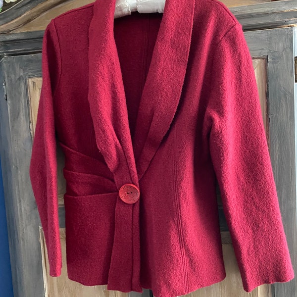 Red Wool Jacket - Etsy