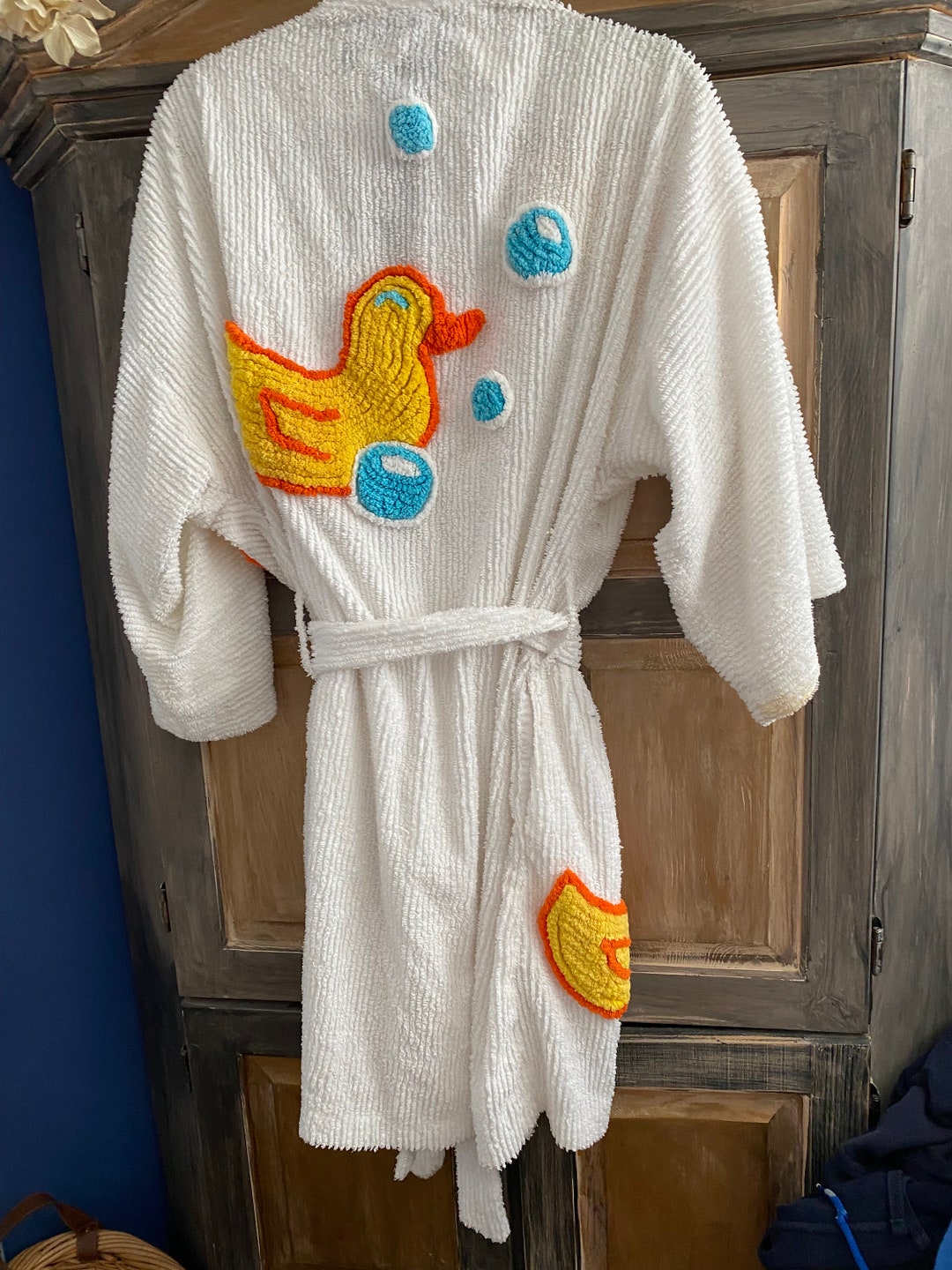 Vintage Canyon Group Chenille Robe With Yellow Duckies. Size M/L. - Etsy