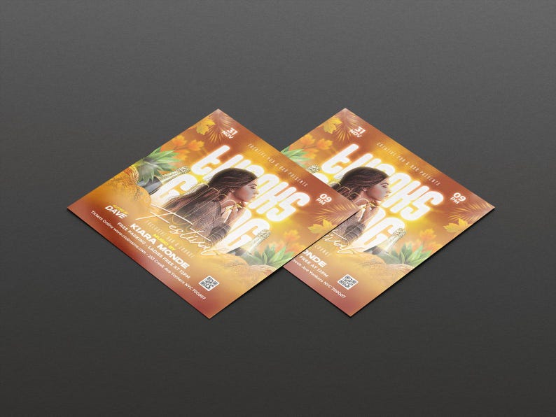 Editable Night Club Flyer Template, Thanksgiving Flyer: 4x4 Inch ...