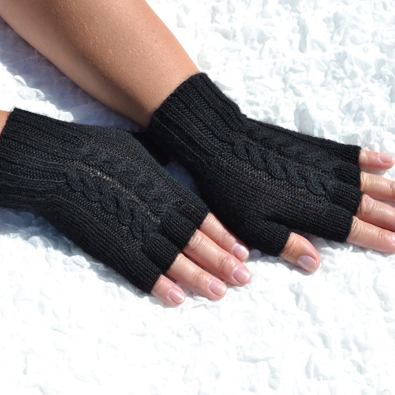 Half Finger Gloves Wool Women - Etsy