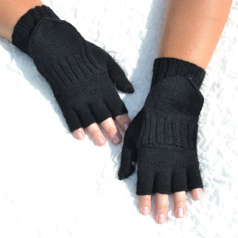 Mittens With Finger Flap - Etsy