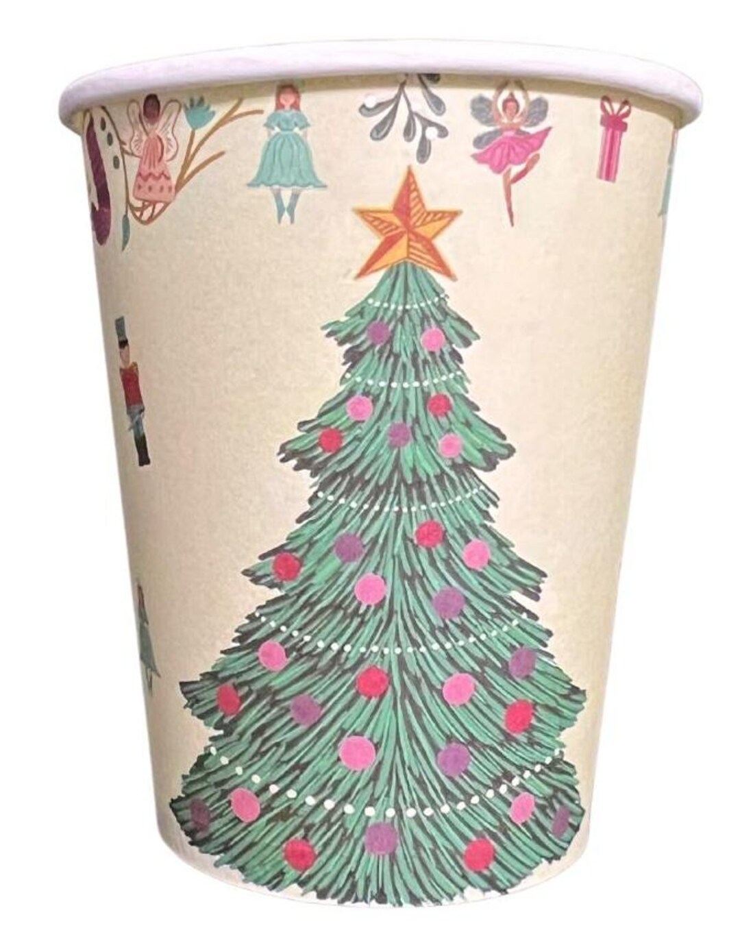 Set of 10 Christmas "christmas Tree" Cups – Disposable Party Paper Cups ...