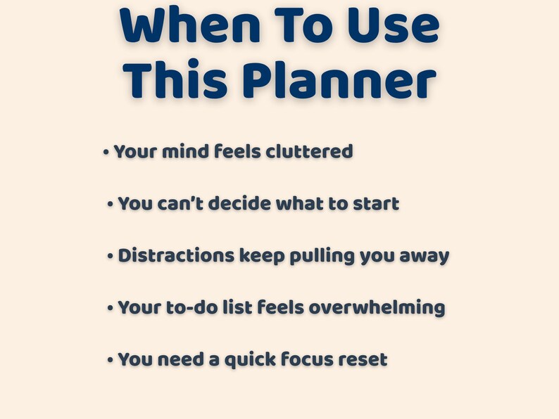 ADHD Brain Dump Planner Printable – Daily Focus Reset Worksheet ...