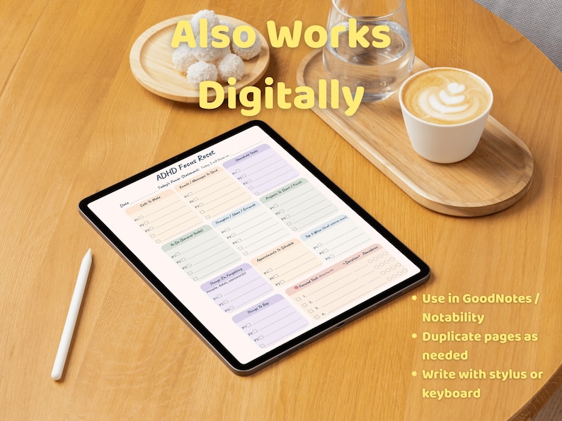 ADHD Brain Dump Planner Printable – Daily Focus Reset Worksheet ...