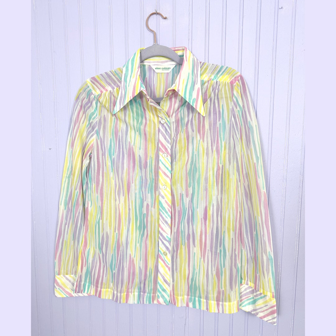 Alex Coleman 70's/80's Pastel Buttondown - Etsy