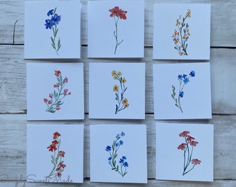 Mini Cards 18 Tulips Mini Blank Note Cards Spring Tulips Mini Cards 3x3 ...