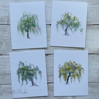 Glicee Weeping Willow Print Card, Serene Landscape Greeting Card ...